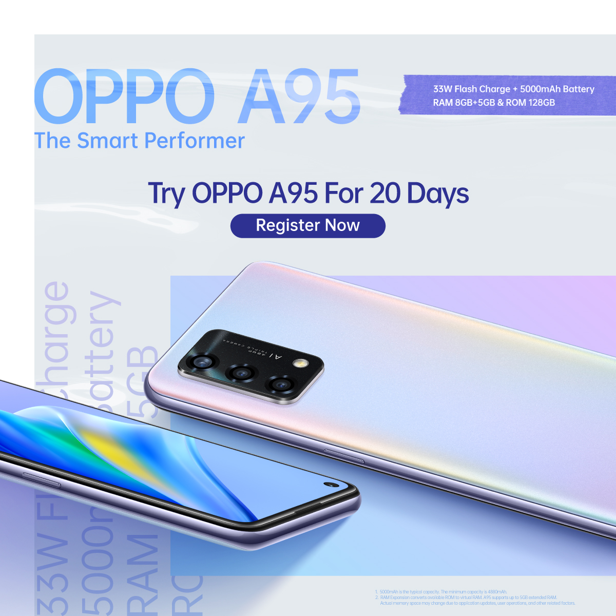 Try OPPO A95 for 20 Day