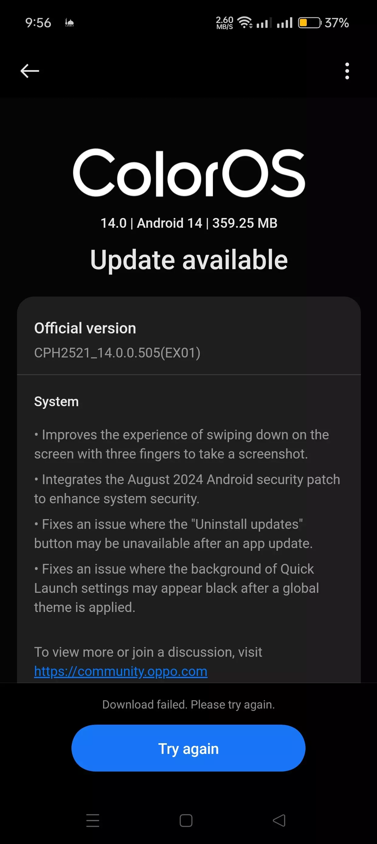 Download fail