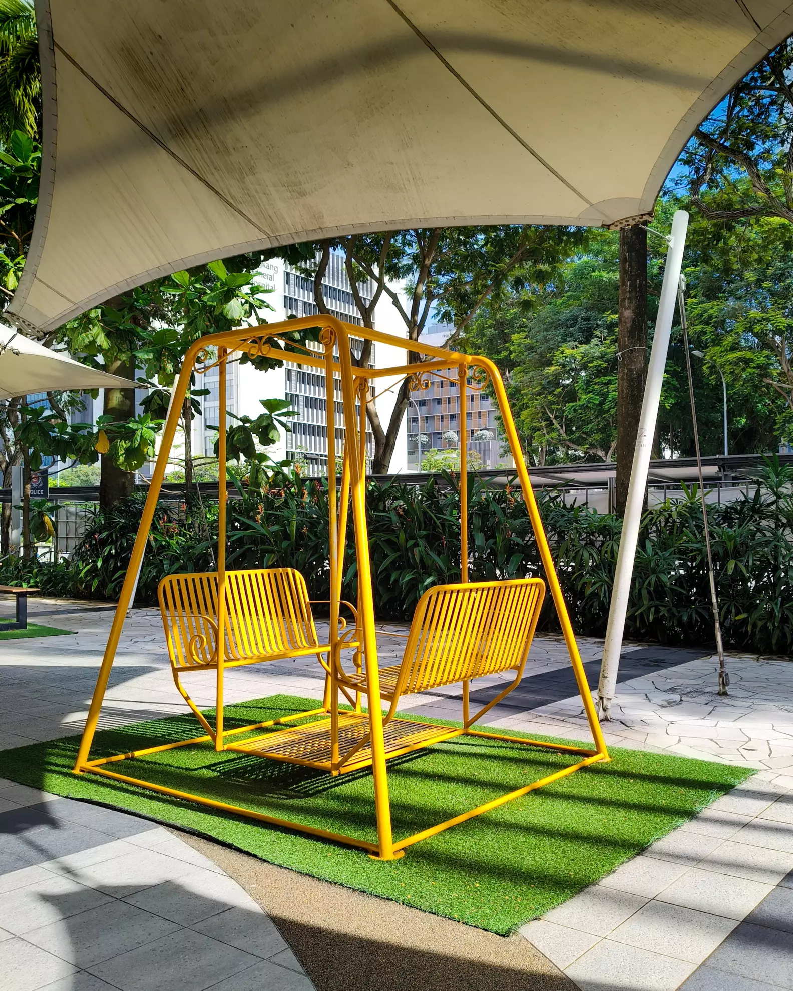 Yellow Double Swing Set