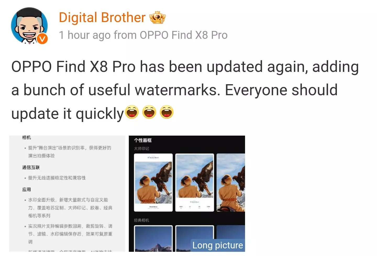 Oppo Find X8 Series New Watermark Update