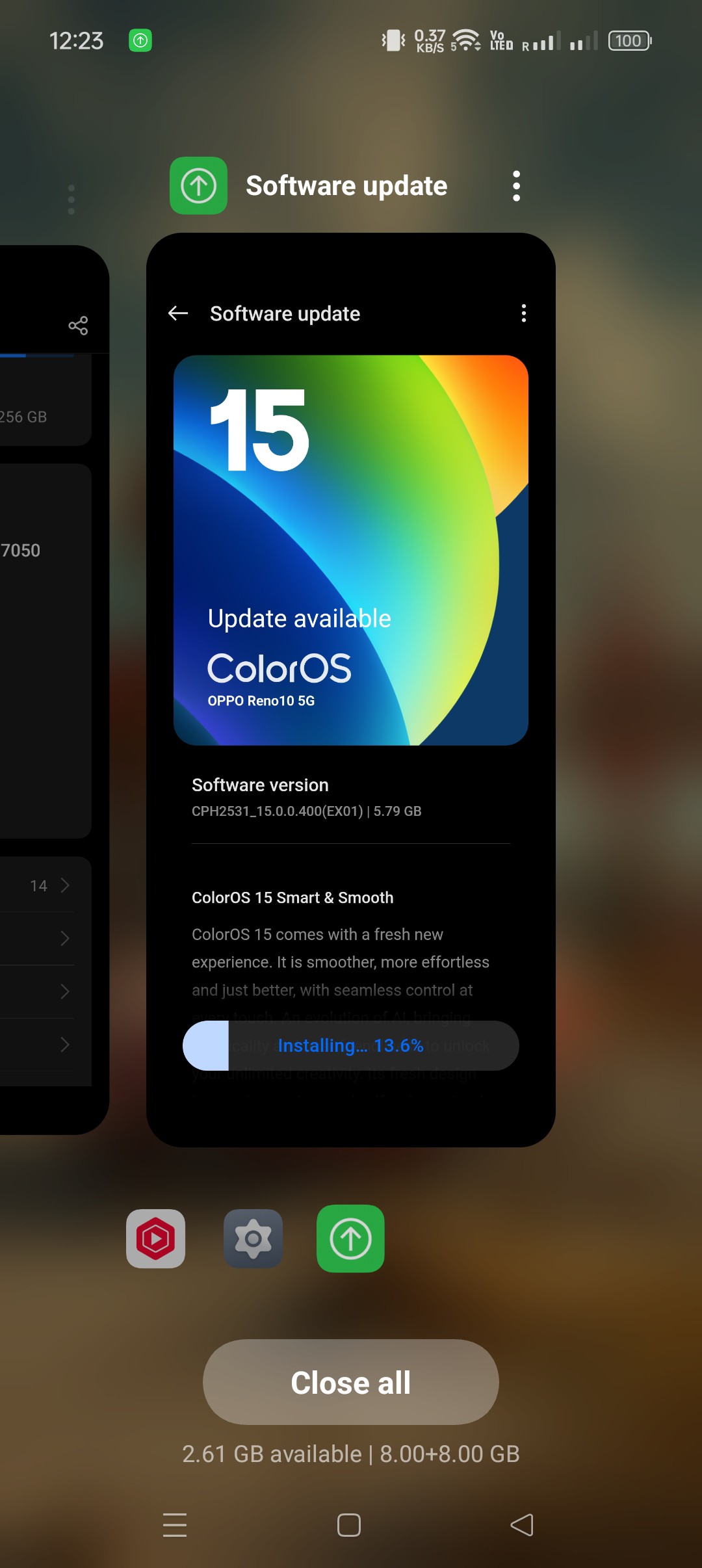 Oppo Reno10 5G Gets RAM Expansion Feature Back with ColorOS 15 Update