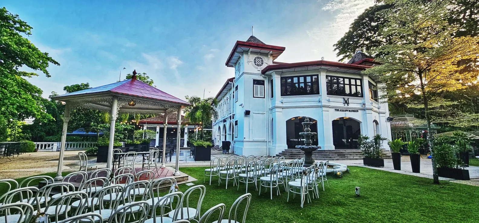 Alkaff Mansion is a 19th-century colonial bungalow built aro