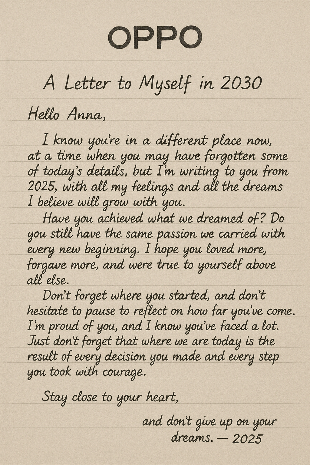 A letter to my future self in 2030