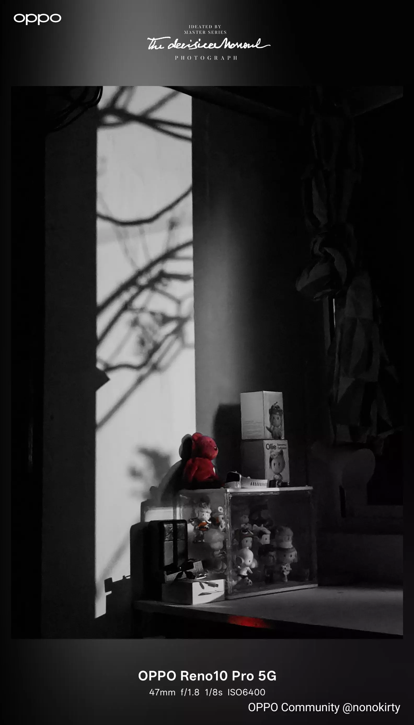 Room’s dark. I opened the sliding window and the nearby pole