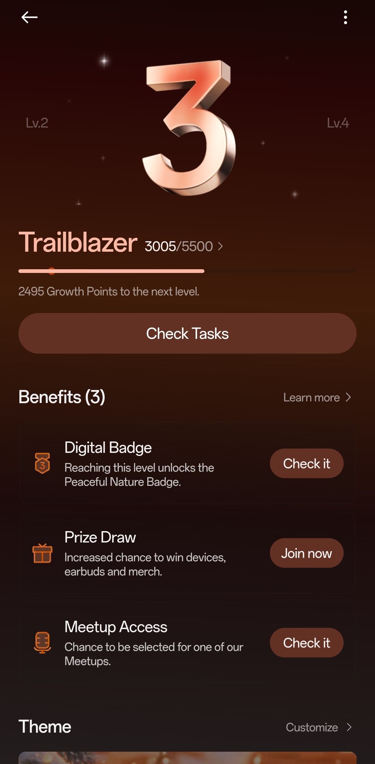 I have successfully reached the Level 3 (TrailBlazer). I am
