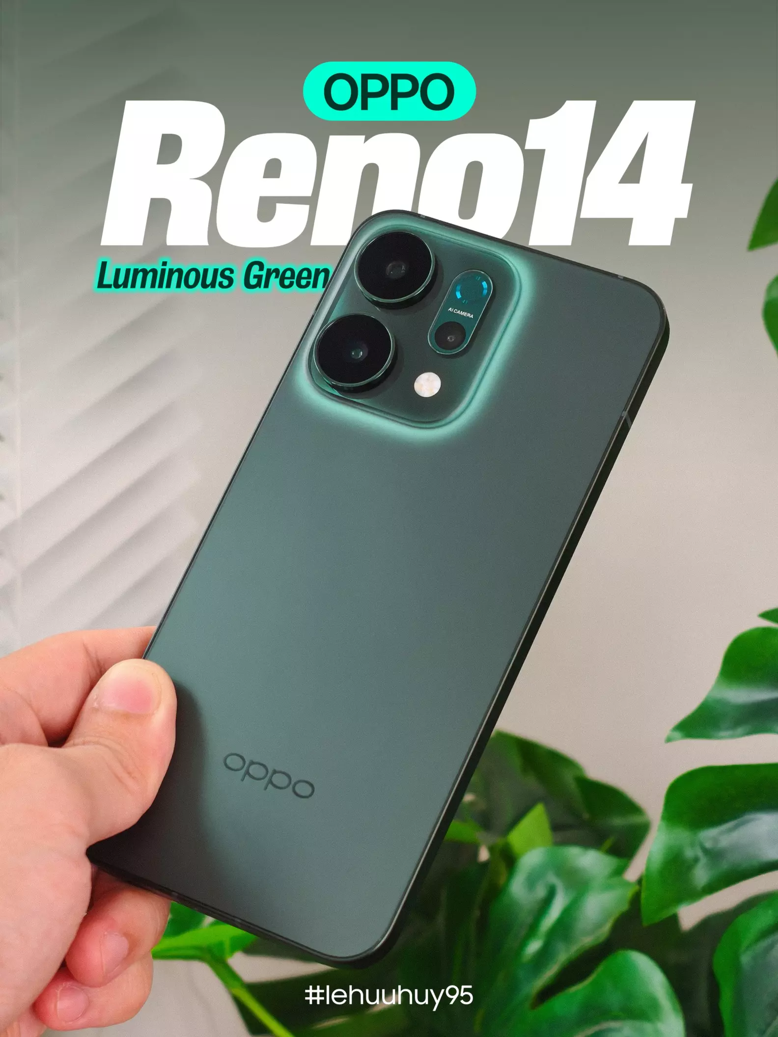 🟢 This is OPPO Reno14 Luminous Green. This is a very specia