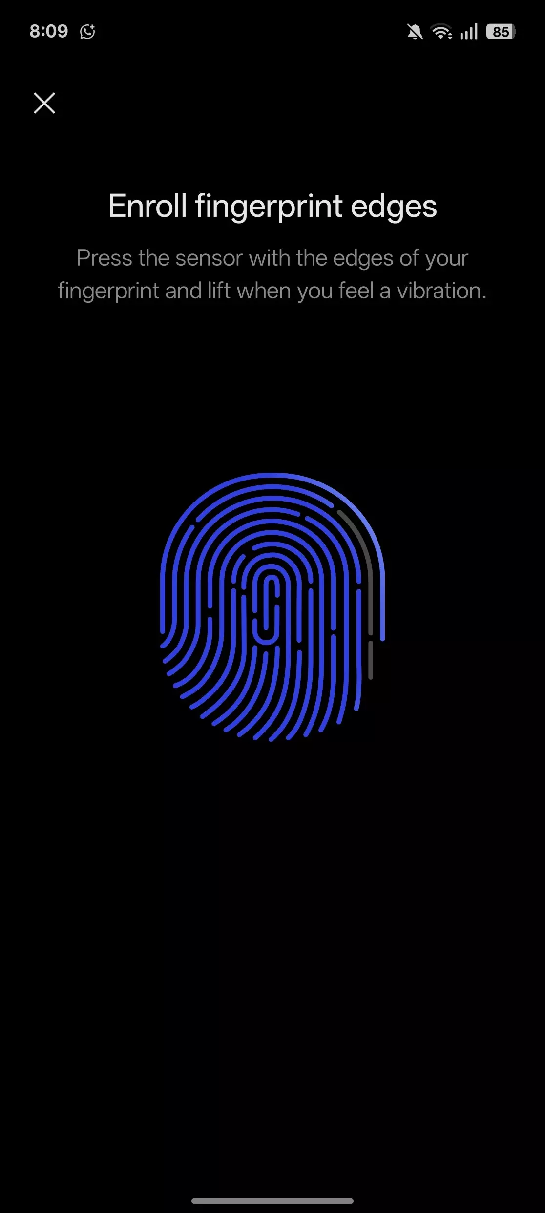 Oppo Find N3 fingerprint not registering the final part.