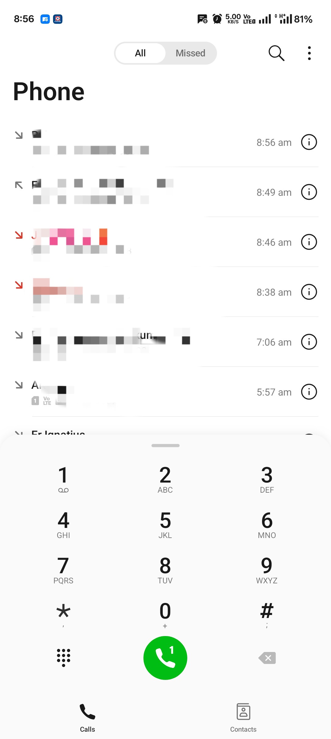 O dialer major update.1. Search icon in dialer screen 2.Miss