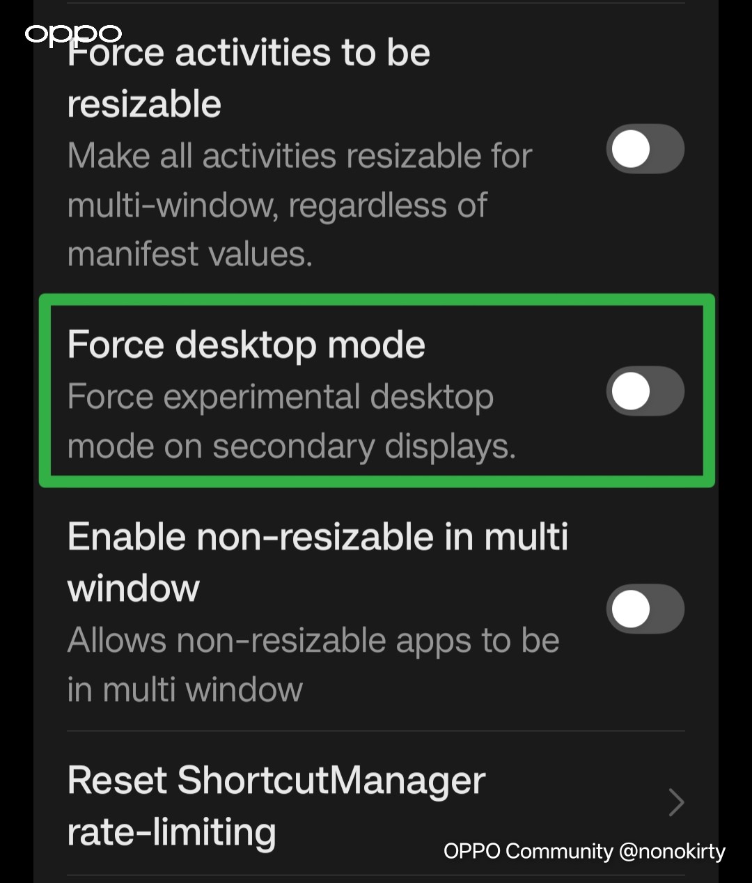OPPO phone Desktop mode Android 16?