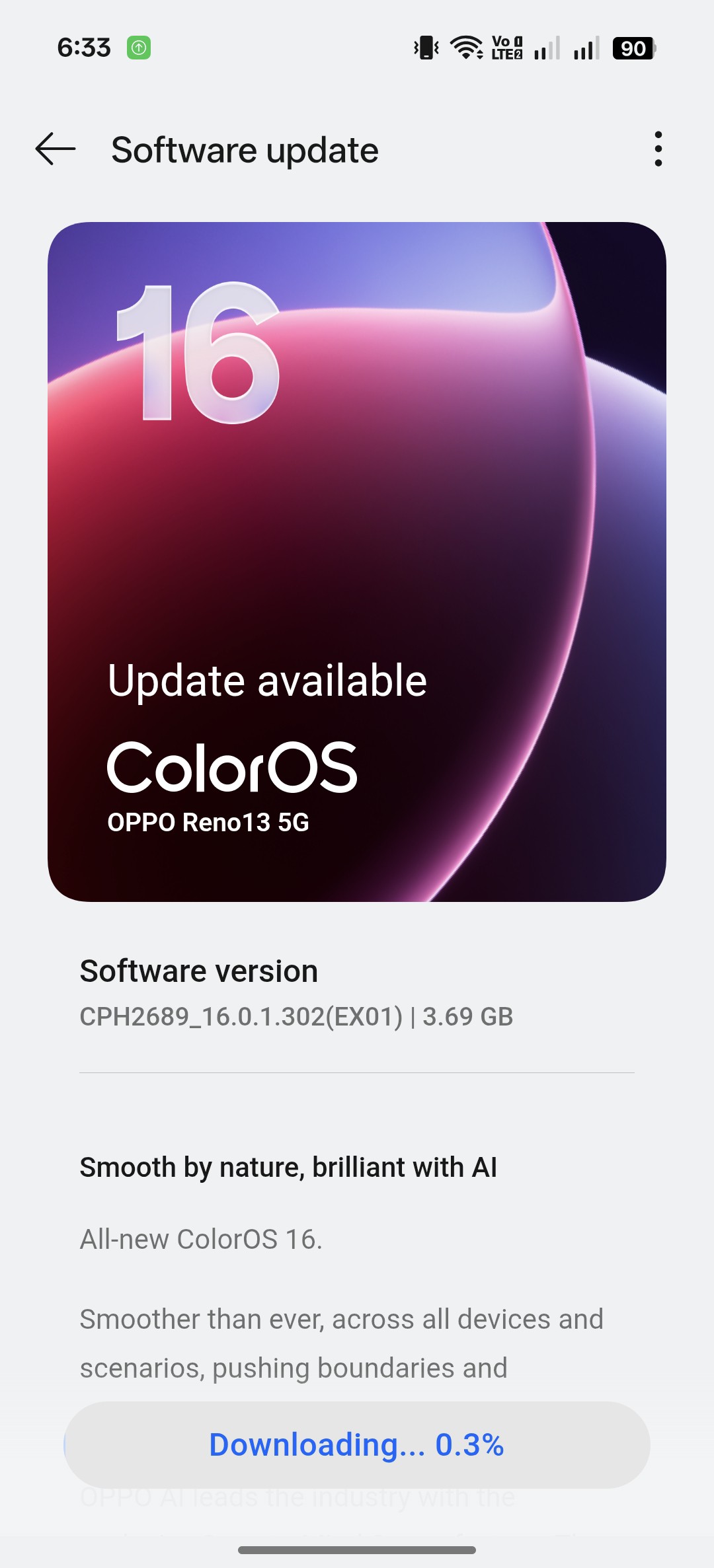 Finally got Oppo color os 16 update in Pakistan today.