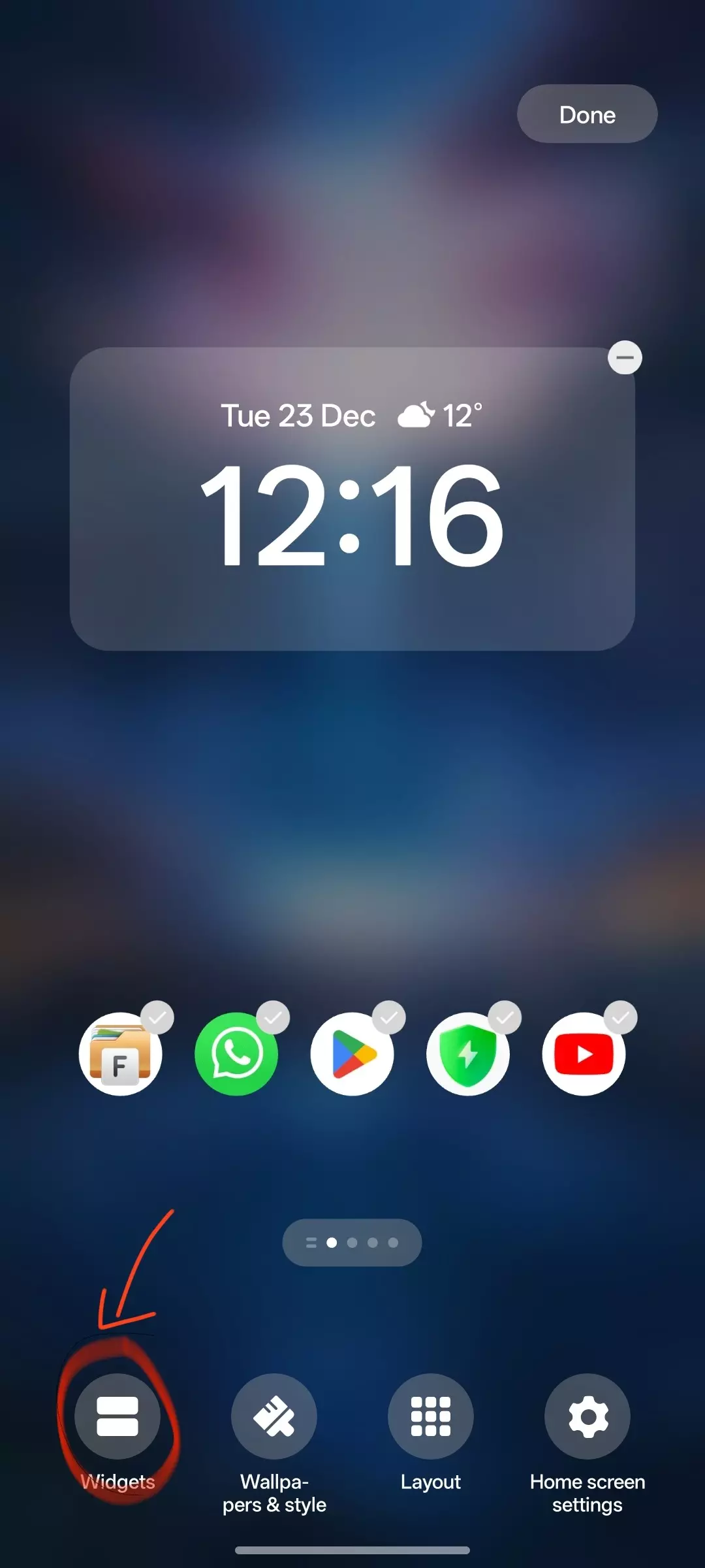 Oppo k13 bug in widget
