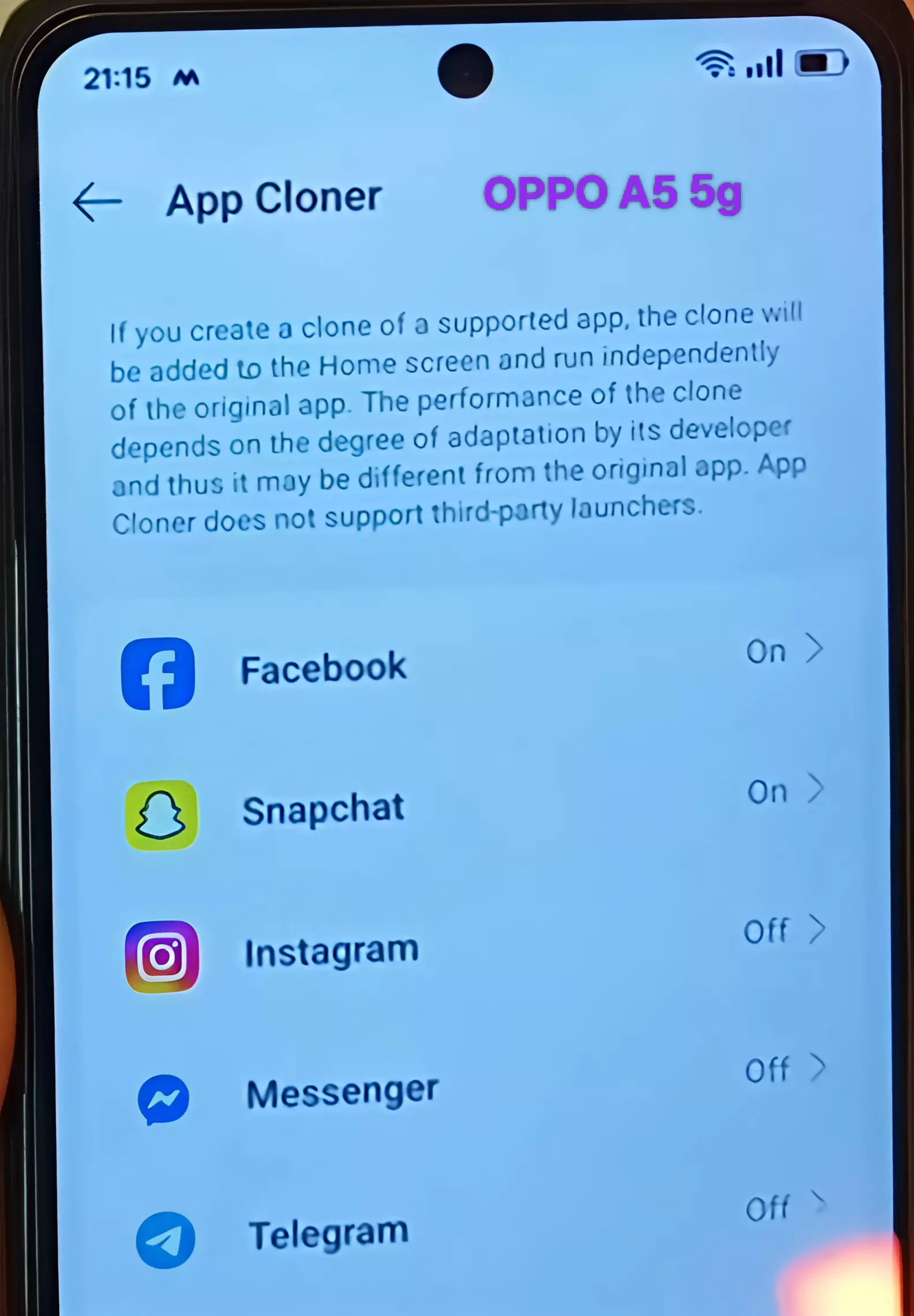 LIMITATION ON SYSTEM APP CLONER