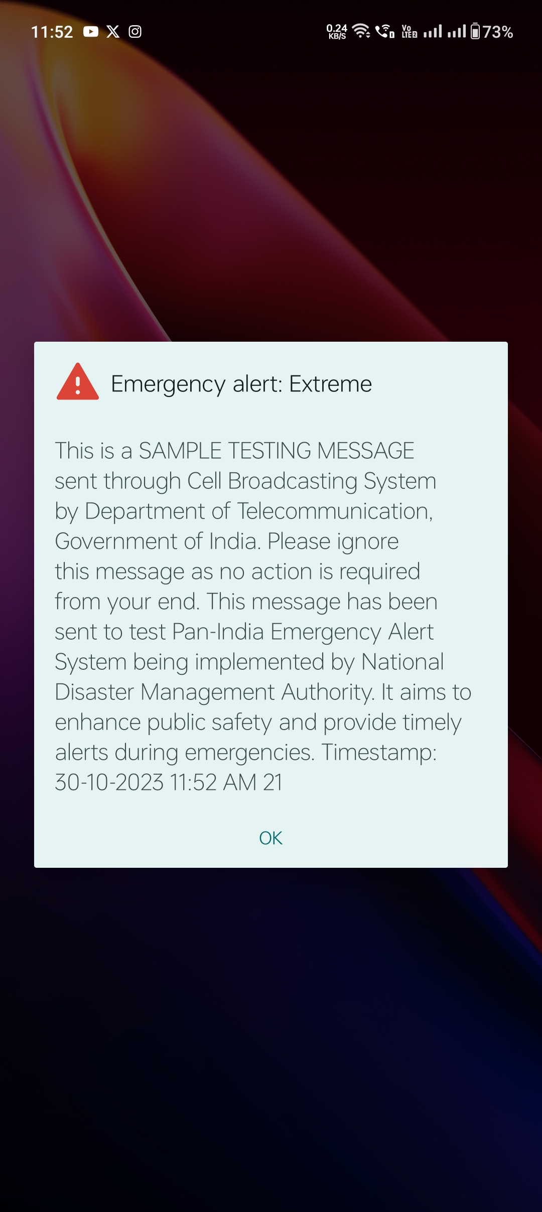 Emergency Alert 🚨 || Cell broadcast Alert system
