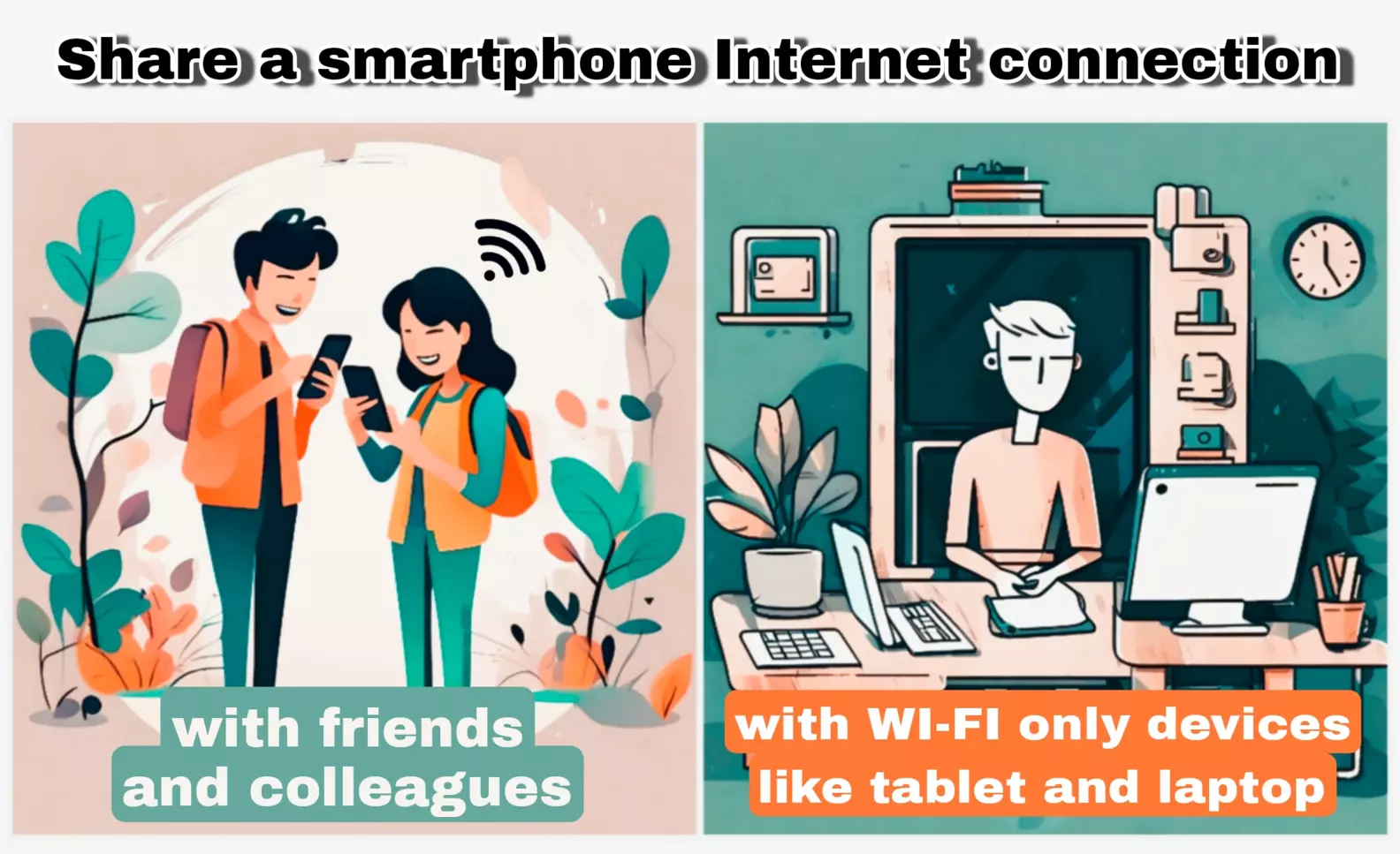 Sharing your internet connection through a personal hotspot