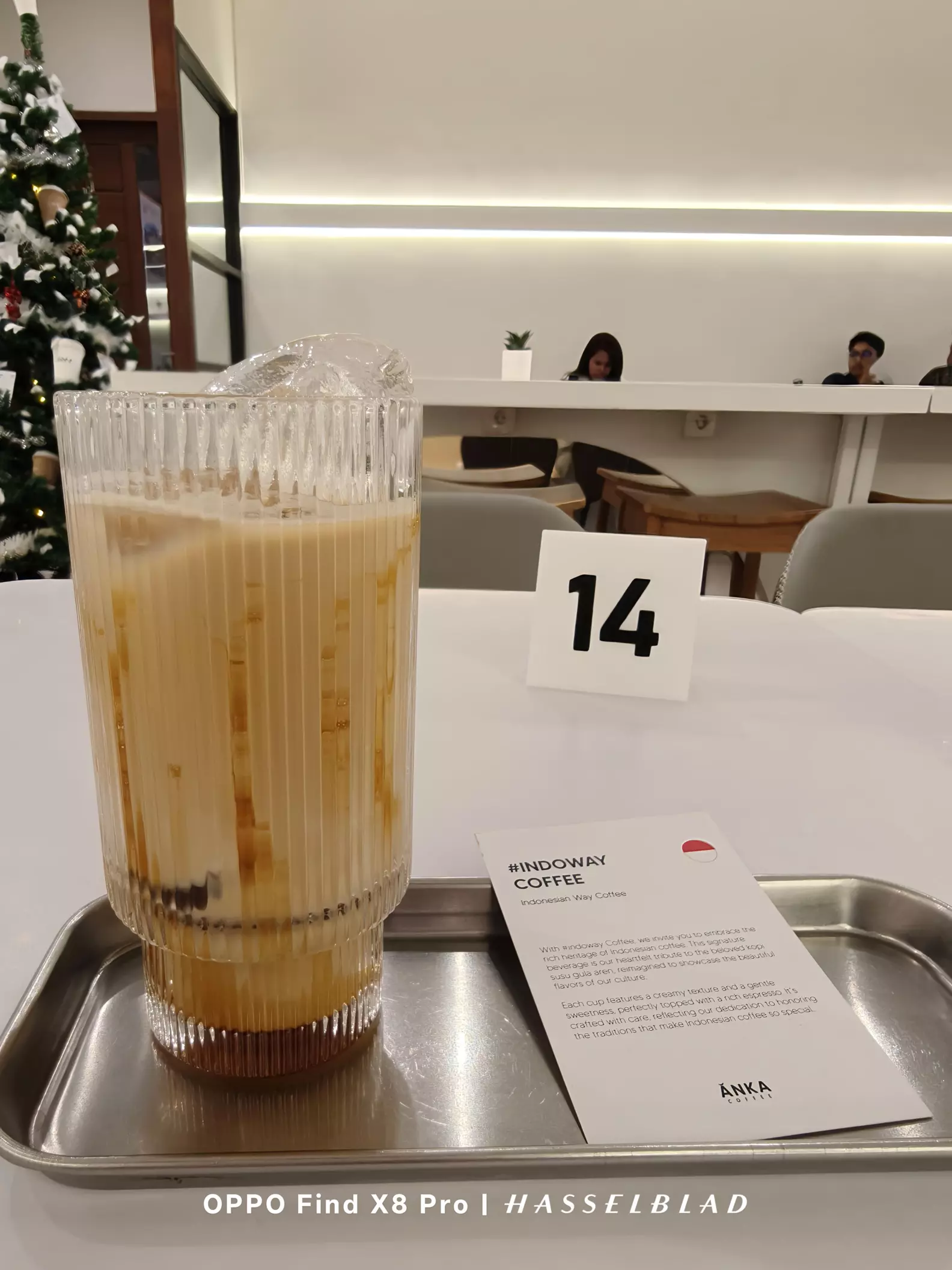 Christmas vibe with coffee. Normal rundown coffee shop, a gr