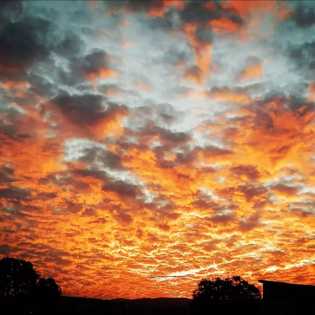 Impressed by the beautiful colors of the sky and the way my