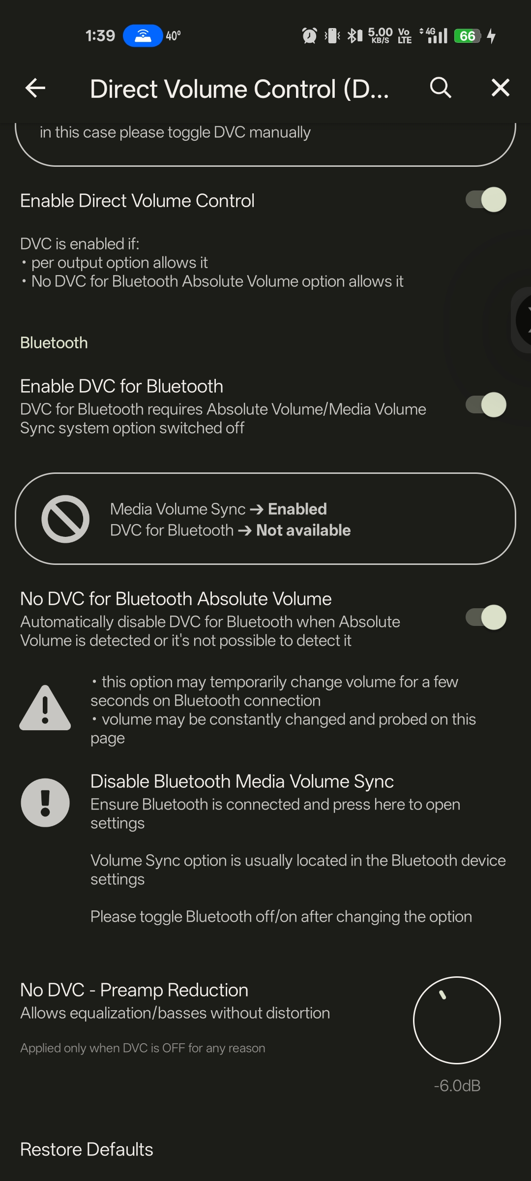 Missing option: Disable absolute volume
