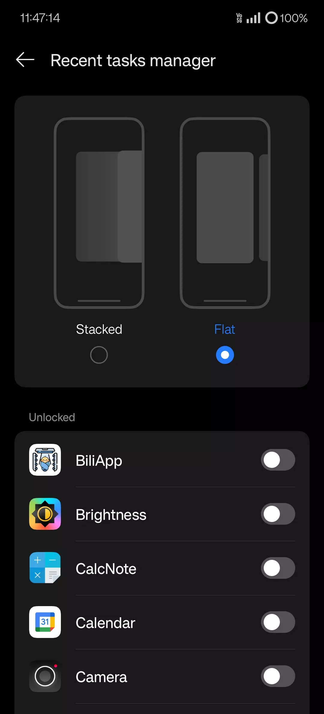 Flat vs. Stacked in Recent Apps