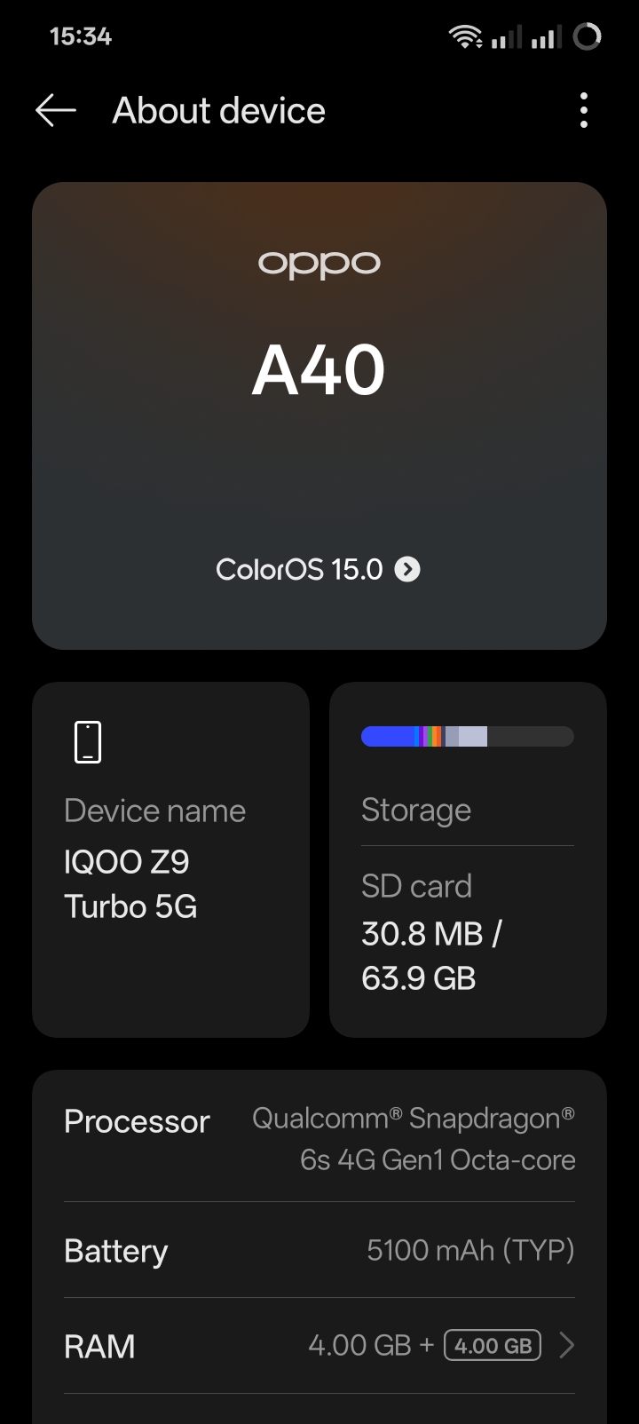 hi i have oppo a40 when i install coloros15 android 15 animation open ...